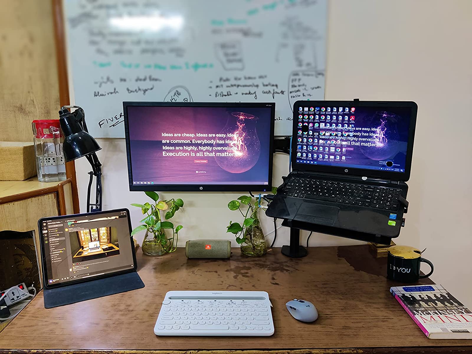 Monitor Stand With Laptop Tray- Use Laptop and monitor together
