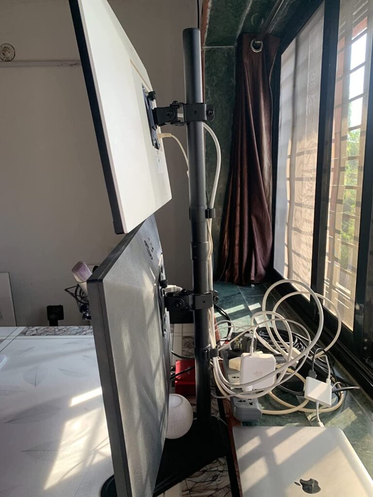 Dual Monitor Vertical Stand- Mount 2 monitors one above other VERTICAL