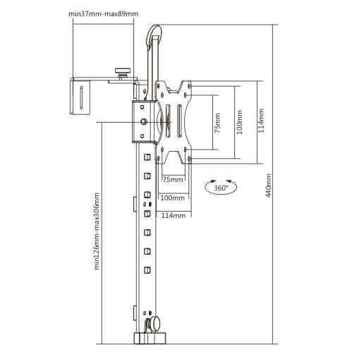 Cubicle Wall Monitor Hanger- Partition Board monitor mount. Adjustable