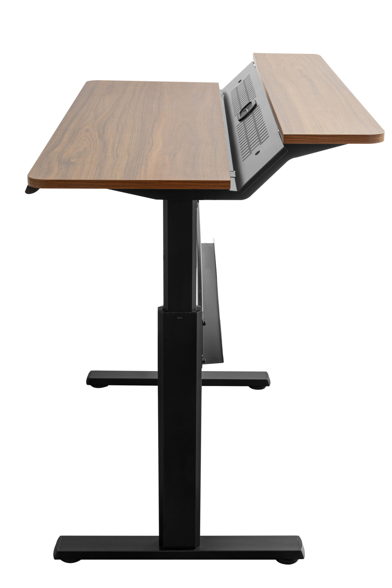 Electric Height Adjustable Desk With Monitor Shelf | 2 Layered Standing ...