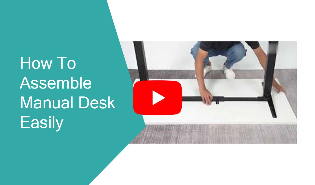 Manual Standing Desk With Top (White Frame) | Height Adjustable Desk