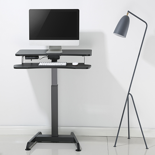 Electric Two Layered Height Adjustable Table With Lockable Wheels ...