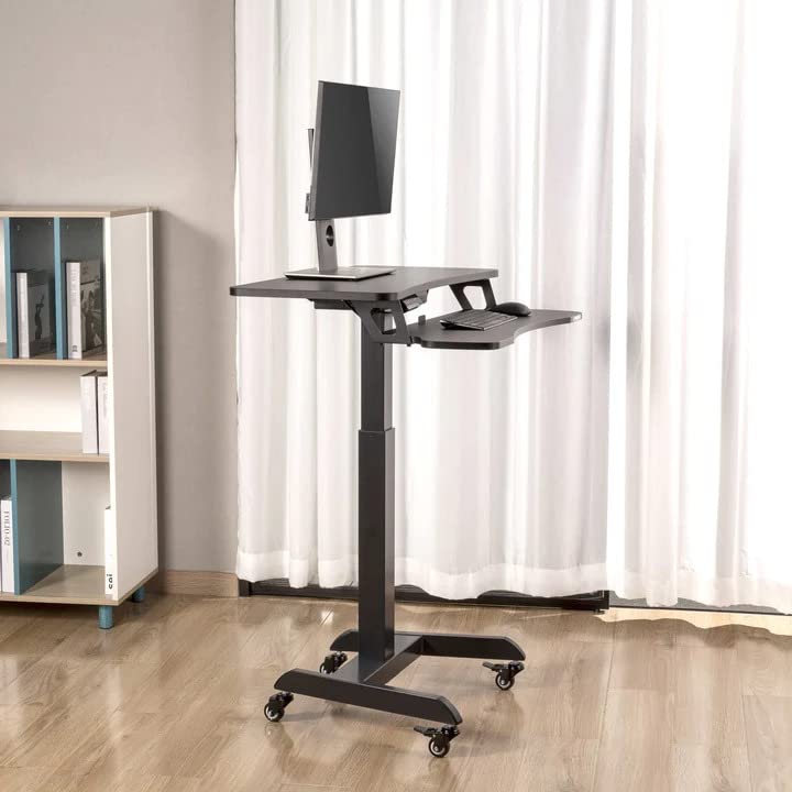Electric Two Layered Height Adjustable Table With Lockable Wheels ...