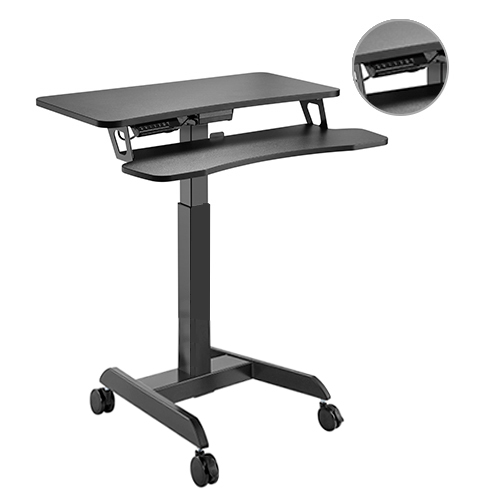 Electric Two Layered Height Adjustable Table With Lockable Wheels ...