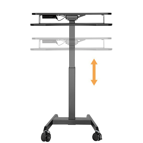 Electric Two Layered Height Adjustable Table With Lockable Wheels ...