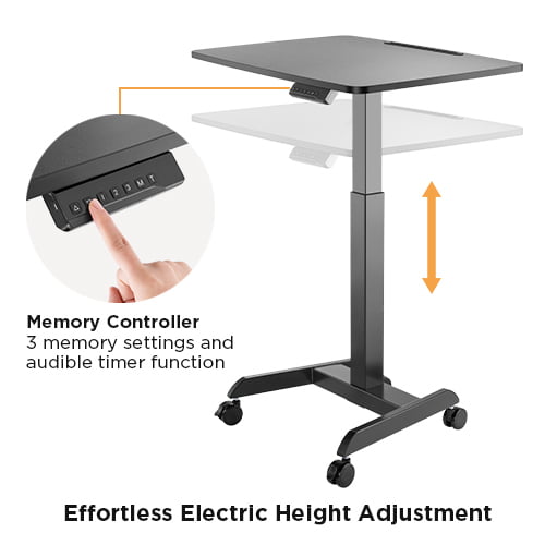 Electric Portable Height Adjustable Sit Stand Compact Desk With Wheels ...