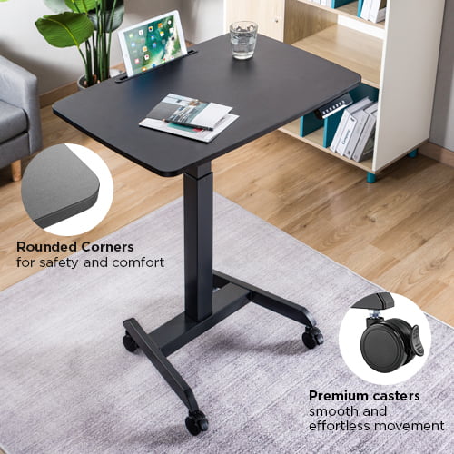 Electric Portable Height Adjustable Sit Stand Compact Desk With Wheels ...