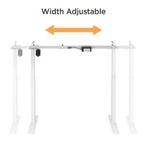 Single Motor Height Adjustable Desk Frame With Electric Panel (White ...