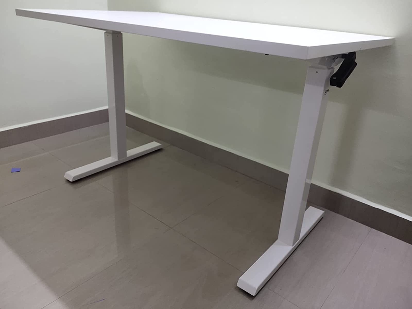 Manual Standing Desk With Top (Black Frame) | Height Adjustable Desk