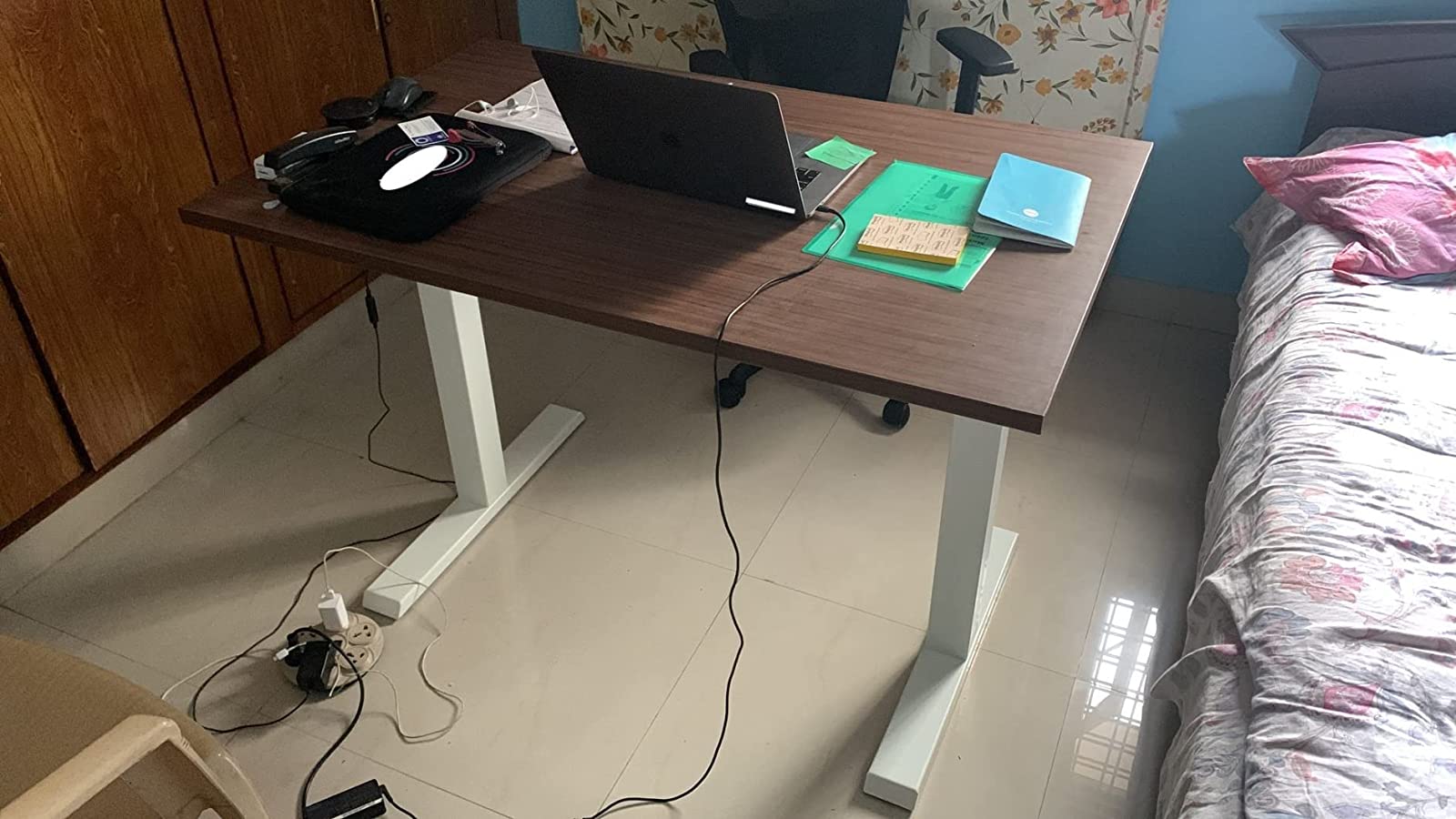 Manual Standing Desk With Top (Black Frame) | Height Adjustable Desk