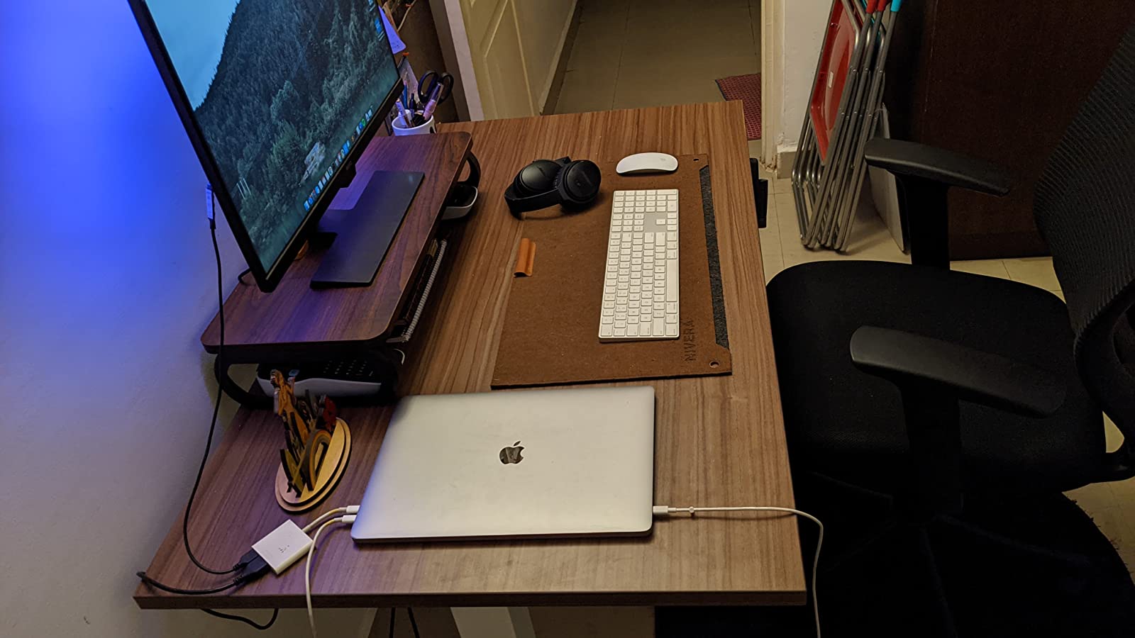 Manual Standing Desk With Top (Black Frame) | Height Adjustable Desk