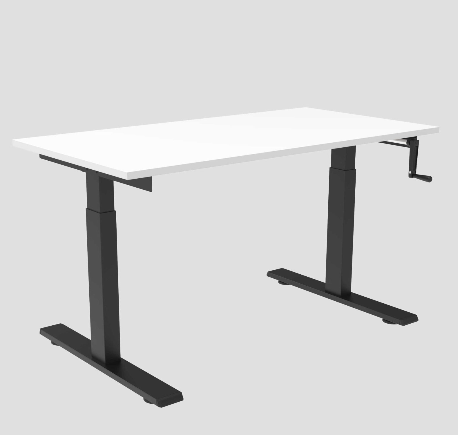 Manual Standing Desk With Top (Black Frame) | Height Adjustable Desk
