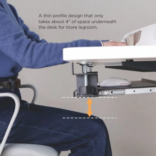 Under Desk Keyboard Tray Clamp Type( No drilling) - Jin Office Solutions