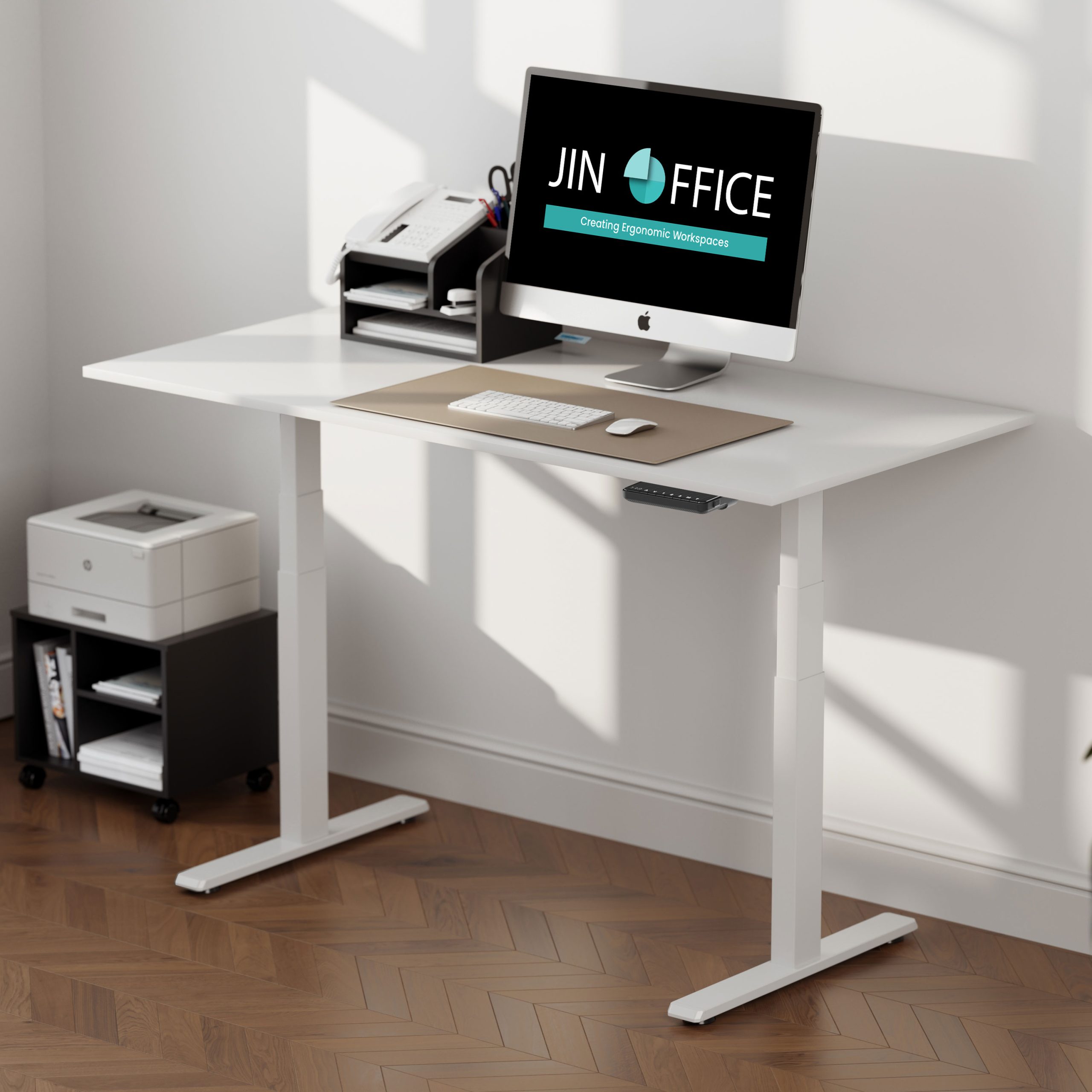 Dual Motor Electric Sit-Stand Desk White| 25mm Thick Top|3 Stage ,125kg ...