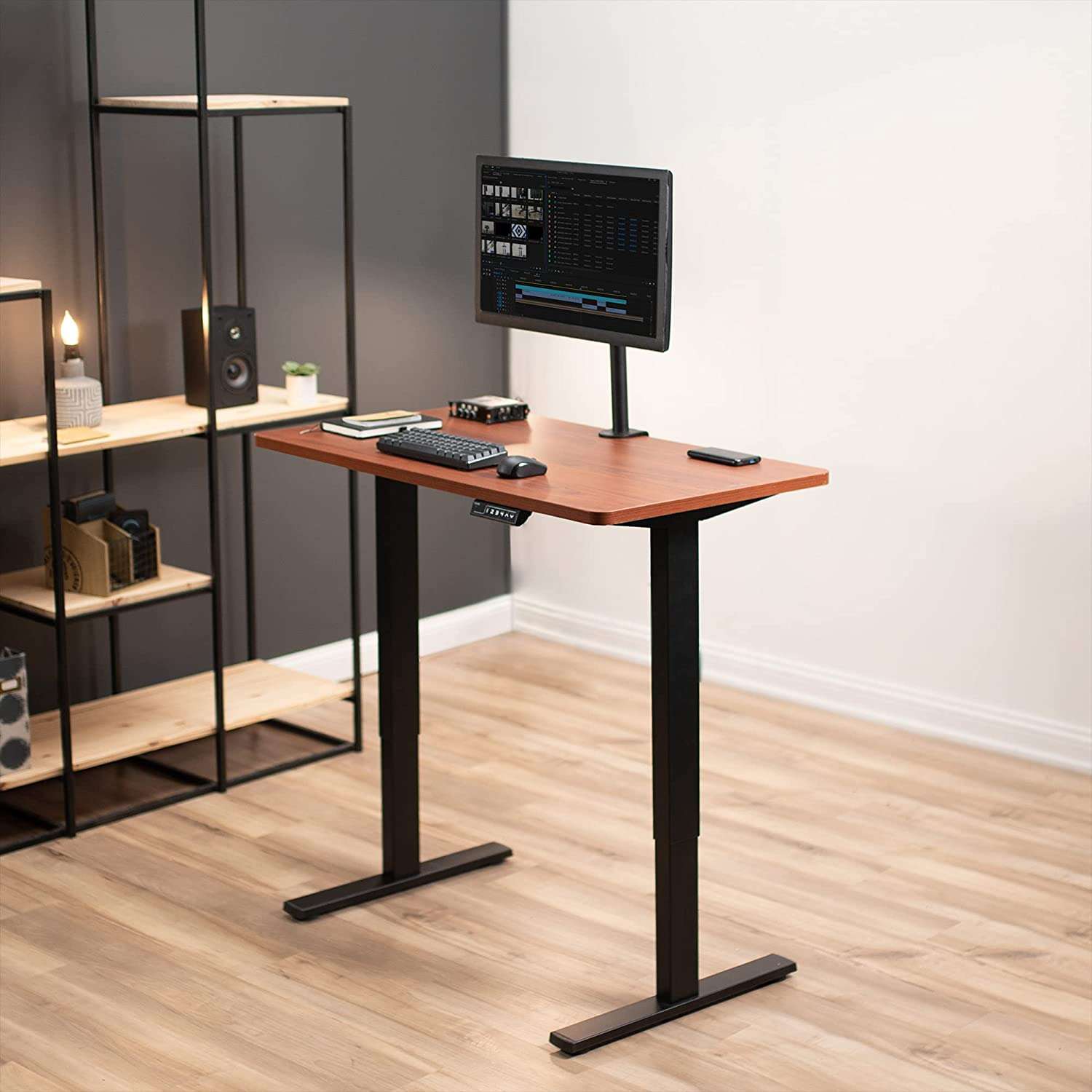 Affordable Electric Single Motor Height Adjustable Desk With Table Top ...